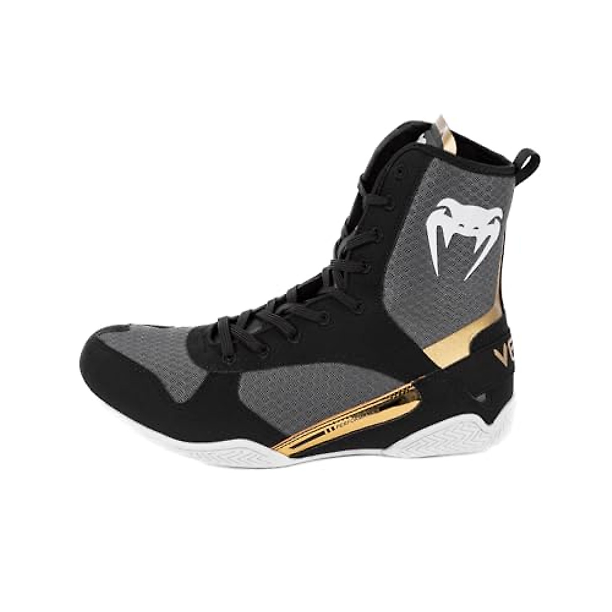 Venum Elite Boxing Shoes - Black/White-Gold