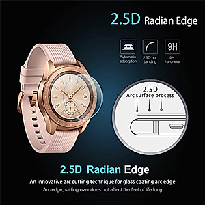 Diruite 4-Pack for Samsung Galaxy Watch 4 Classic 42mm / Galaxy Watch 42mm and Galaxy Watch 3 41mm Screen Protector Tempered Glass [2.5D 9H Hardness][Anti-Scratch]