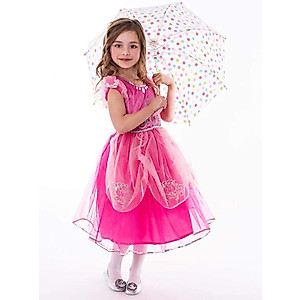 Little Adventures Deluxe Pink Princess Dress Up Costume (Medium Age 3-5) - Machine Washable Child Pretend Play and Party Dress with No Glitter