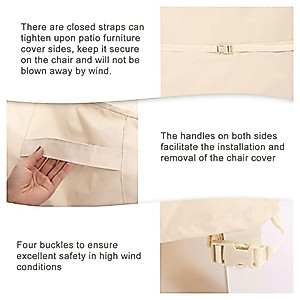 Slan Arrow Patio Chair Covers 2 Pack, Outdoor Lawn Furniture Covers, Waterproof Lounge Deep Seat Covers, 600D Heavy Duty Outdoor Chair Covers (32" W x 37" D x 36" H)