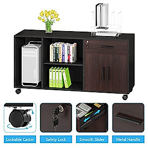 Tribesigns 70.8" Large Executive Office Desk with Lateral File Cabinet, L Shaped Office Desk with Drawers and Storage, Home Office Furniture Sets