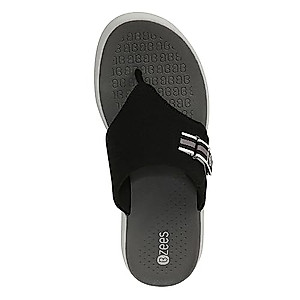 BZees Womens Camp Out Thong Sandal Black 7.5 M