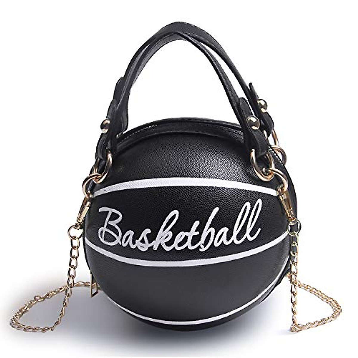 Lanpet Women Crossbody Bags Basketball Shaped PU Handbags Adjustable Strap Shoulder Messenger Bag