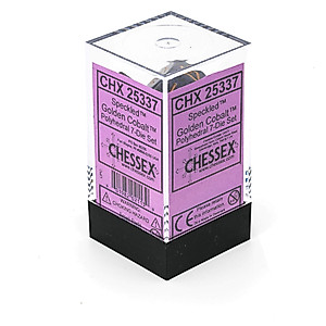 Chessex CHX25337 Dice-Speckled Golden Cobalt Set