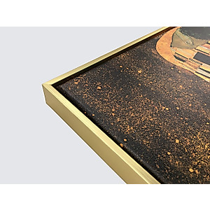 Wieco Art Framed Art the Kiss by Gustav Klimt Famous Oil Paintings Reproductions Modern Giclee Canvas Prints Canvas Wall Art with Golden Picture Frames for Wall Decor Home Decorations