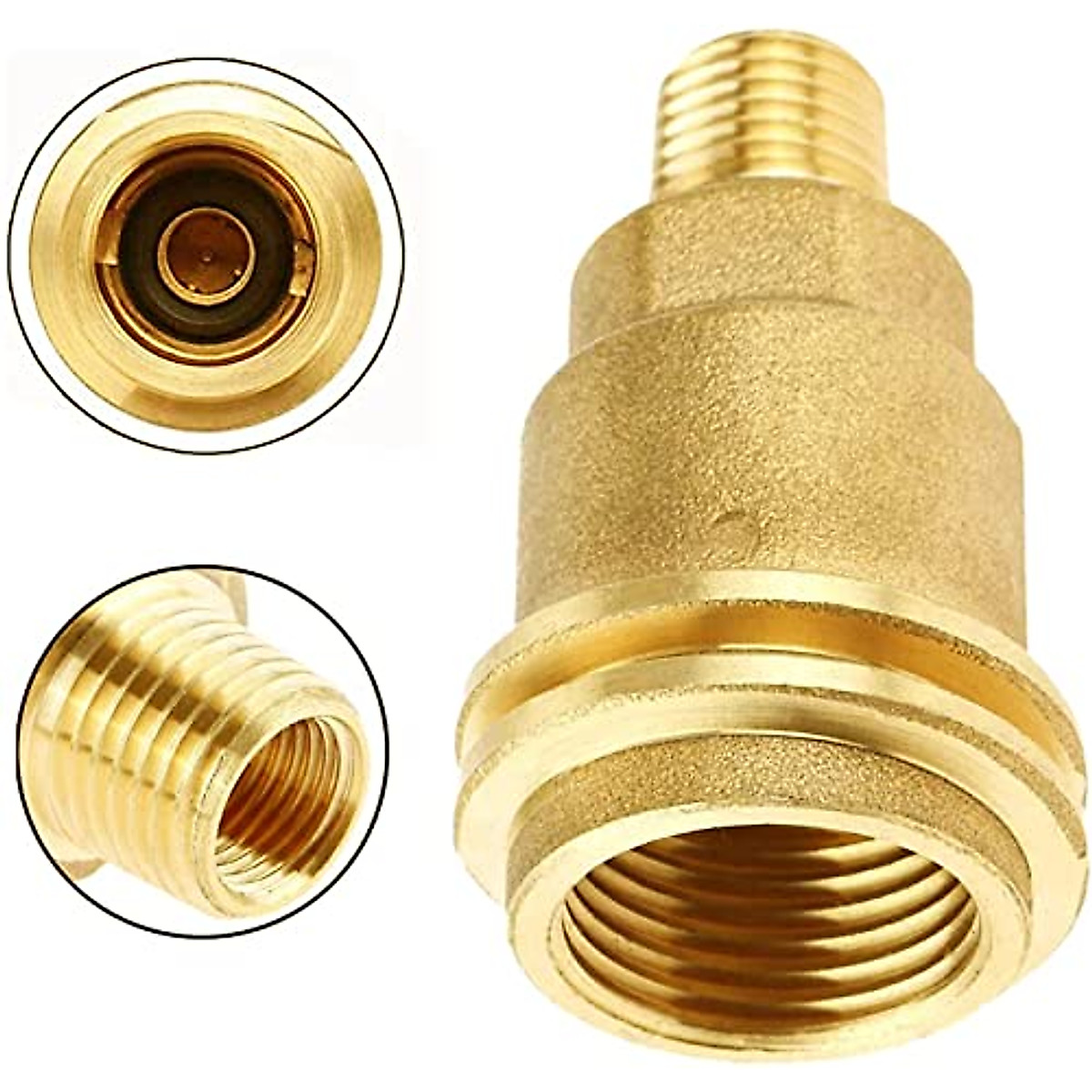 ANPTGHT QCC1 Nut Propane Gas Fitting Adapter with 1/4 NPT Male Threaded Propane Tank Adapter Quick Connect Fittings - Solid Brass QCC1 Propane Hose Adapter fits Camping