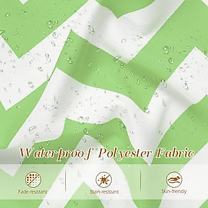 Lewondr Outdoor Throw Pillow Covers 18×18 Inch, 2 Pack Waterproof Striped Throw Pillow Cases, Decorative Outdoor Couch Pillow Covers for Cushion Patio Porch Farmhouse Garden Balcony, Green & White