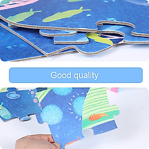 Big Floor Puzzle,48pcs Animal Shaped Jigsaw Puzzles, Toddler Games and Gifts for Kids Ages 3 Years and Up, Best for Family Game Collection New Year Christmas Birthday Kids Gifts (Whale)