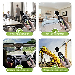 Decibel Meter, Tadeto Digital Sound Level Meter Portable SPL Meter 30dB to 130dB MAX Data Hold with LCD Display Backlight A/C Weighted for Home Factories