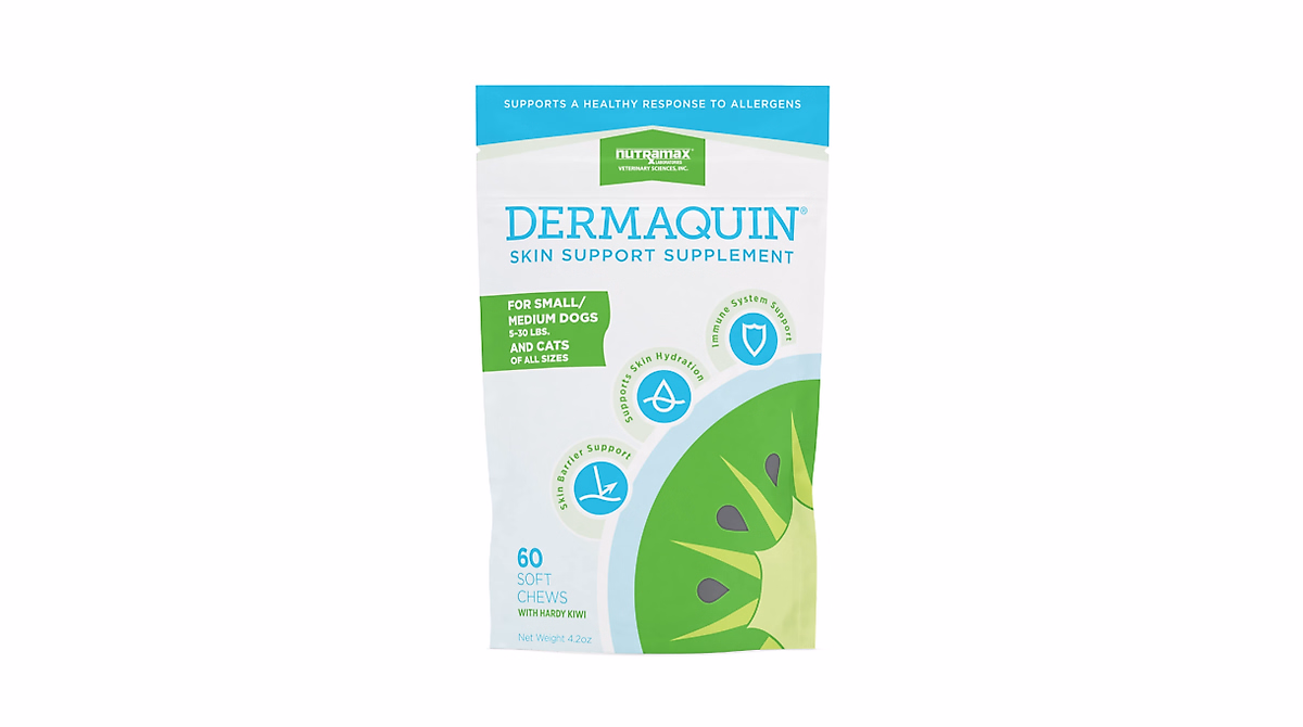 Nutramax Laboratories Dermaquin Skin Support Sm/Med Dogs 5-30 lbs ...