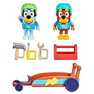 Bluey Vehicle and Figures Pack, Rusty & Bluey's Go-Kart, 2.5-3 inch Figures and Accessories