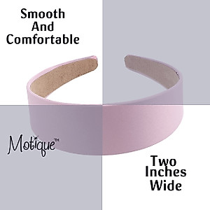 Motique Accessories Girls 2 inch Satin Headband (Light Pink)