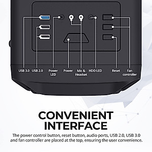 Zalman i3 Edge ATX Mid Tower Computer Case Gaming PC Case, Includes 4X 120mm White LED Fans, Acrylic Side Window, High Airflow Mesh Panel, USB 3.0,Black