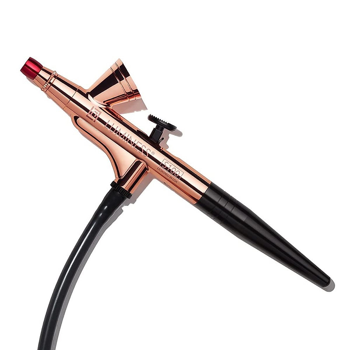 LUMINESS Legend Makeup Airbrush System & 4-Piece Foundation Starter Kit, Shade Medium - Quick, Easy & Long Lasting Application - Includes (2) Silk 4-In-1 Foundation, Highlighter & Blush