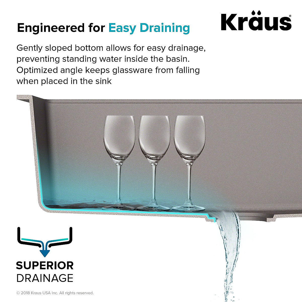 KRAUS KGD-442 Quarza 33-inch 33” Dual Mount 60/40 Double Bowl Granite Kitchen Sink in Black