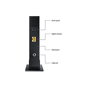 Asus CM-16 Docsis 3.0 Cablelabs-Certified 16x4 686 Mbps Cable Modem Certified by Comcast Xfinity, Spectrum and Other Service Providers,Black