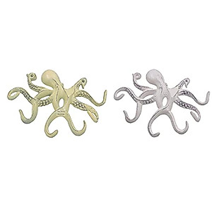 Swimming Octopus Key Hook Antique Look/Distress Ivory/Vintage Hook/Sea Theme Hook/Coastal Hook and Swimming Octopus Key Hook Antique Look/Distress Pink/Vintage Hook/Sea Theme Hook/Coastal Hook