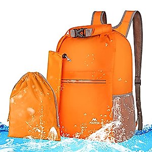Dry Bag, Marine Dry Sack Waterproof Backpack with Small Wet Bags for Kayaking Floating Swimming Boating, Lightweight Paddle Board Casual Daypack for Hiking Camping 2pcs Set Friendship Gift, Orange