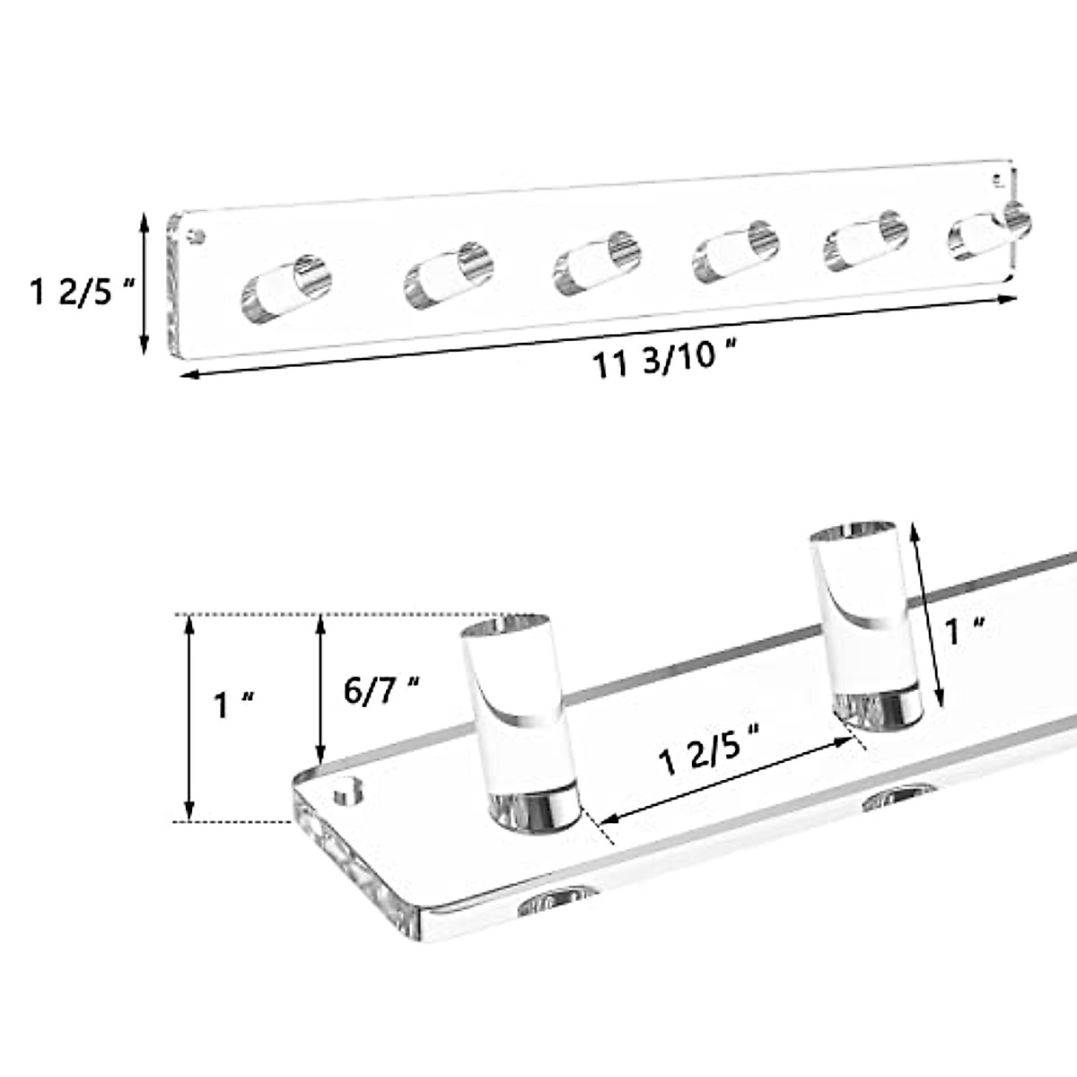 NIUBEE Wall Mounted Jewelry Stand Organizer, 2 Pack Acrylic Necklace Hanger, Bracelets Rings Bangles Display Rack,Best Gift for Girl Women