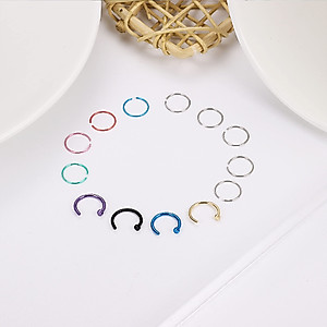 FIBO STEEL 200 Pcs Nose Ring Studs Set For Women Men 316L Stainless Steel Hoops L Shaped Screw Bone Piercing Jewelry 20G 22G 1.5mm 2mm 2.5mm