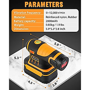 Mxmoonfree Tile Vibrator Tile Tools for Installation Vibrating Tool with 6 Gears Adjustable Vibration, 2 Pcs Battery, NO Suction Cup