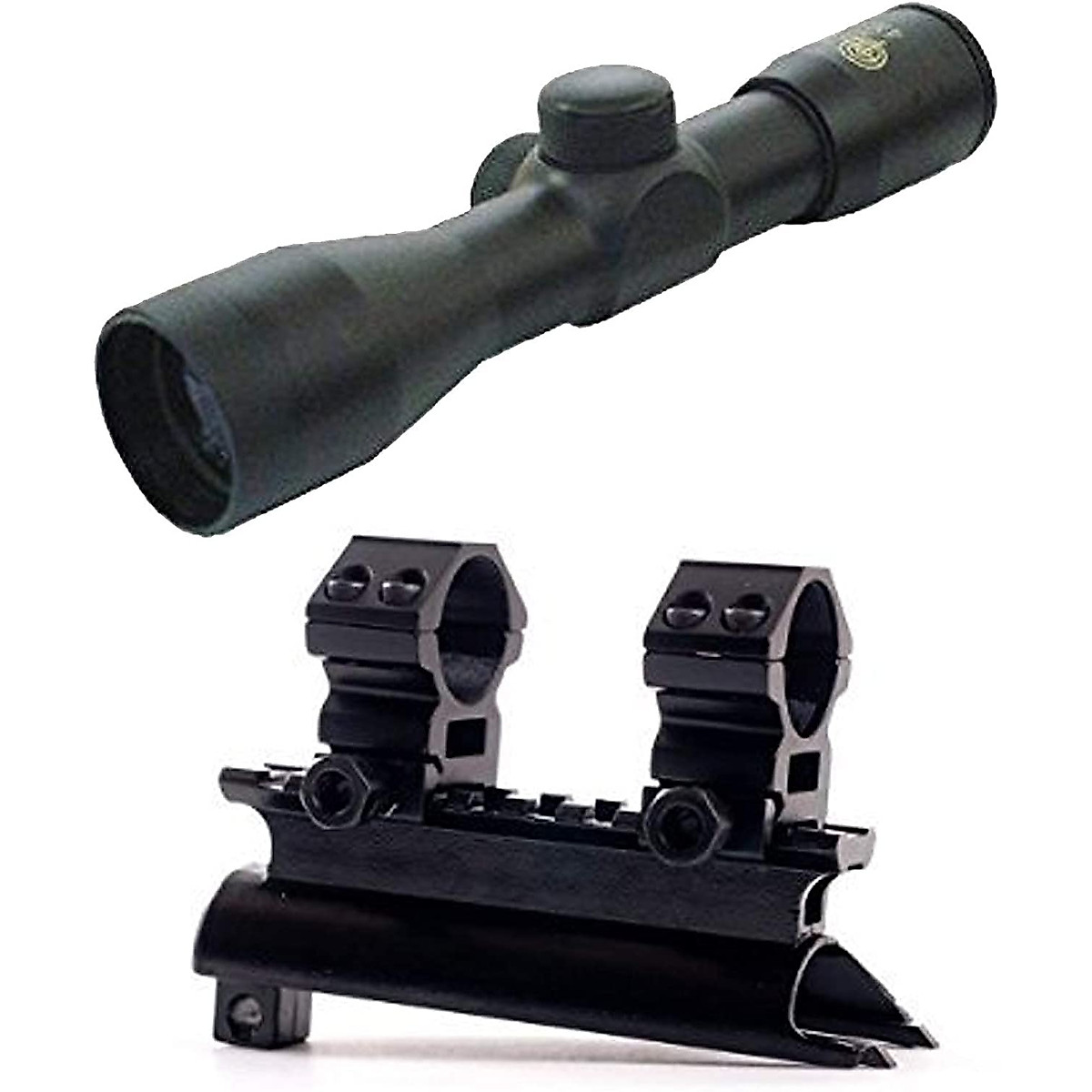 GOTICAL 4X32 Compact .223 .308 7.62x39 mm Tactical Scope Mil Dot with Ring Compact Riflescopes Hunting scopes (Scope Package 2)