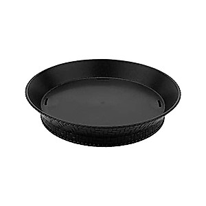 G.E.T. RB-880-BK-EC Round Serving Basket with Base and Drainage Slots, 10.5", Black (Set of 4)