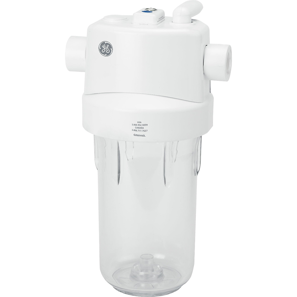 GE Whole House Water Filtration System | Reduces Sediment, Rust & More | Install Kit & Accessories Included | Filter Not Included | Replace Filters (FXHTC, FXHSC) Every 3 Months | GXWH35F, White, 7.50 x 13.50 x 7.75 inches