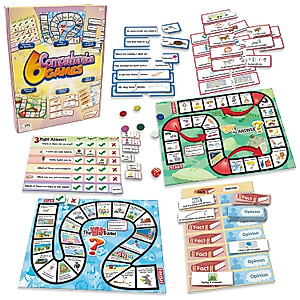 Junior Learning 6 Comprehension Games, Multi, (Model: JL406), 10.25 H x 2.5 L x 7.75 W