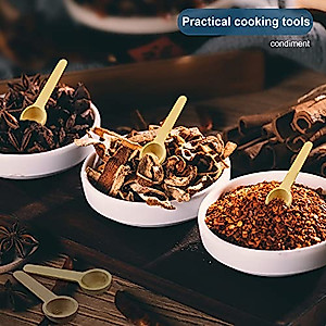 BILLIOTEAM 60 PCS Mini 3 Inch Small Wooden Spoons,Tiny Small Natural Wooden Bath Salt Scoop Tasting Spoon for Salt Seasoning Condiment Spice Sugar Coffee Honey