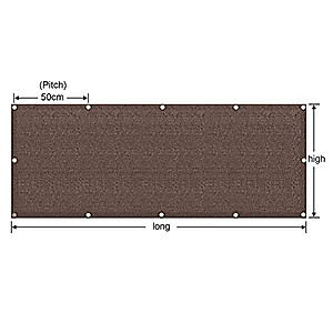 ALBN Balcony Privacy Screen Cover Fence Shade Net Cover Windshield UV Resistant with Eyelet HDPE Anti-Aging for Outdoor Roof Garden Backyard (Color : Brown, Size : 0.9x4m)