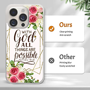 Bible Verses Quotes Phone Cases Pink Cover for Women Girls Applicable with iPhone 11 12 13 14 Pro Max Plus Mini | Samsung Galaxy S21 S22 Ultra Plus (Rose)