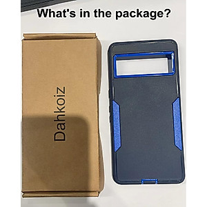 Dahkoiz for Google Pixel 7 Pro Case, with Dust-Proof Port Cover, Full Body Protection Rubber Protective Case for Google Pixel 7 Pro, Blue/Navy