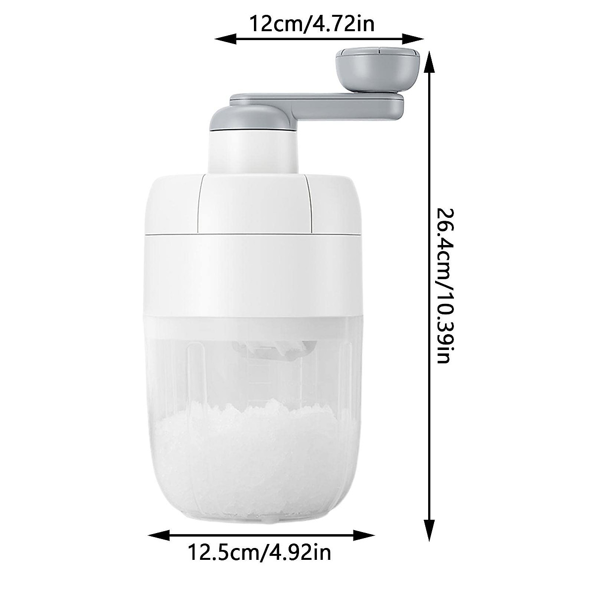 1000ml Manual Ice Crusher- Reusable Detachable Ice Shaver Cocktails Hand-Crank Ice Shaver with Ice Cube Mold, Portable Manual Ice Shredding Machine for Making Snow Cones
