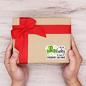 MEYFCLA I Am So Lucky Patrick's Day Sticker,Cute Small Business Envelopes Stickers for Handmade Goods/Bags Business