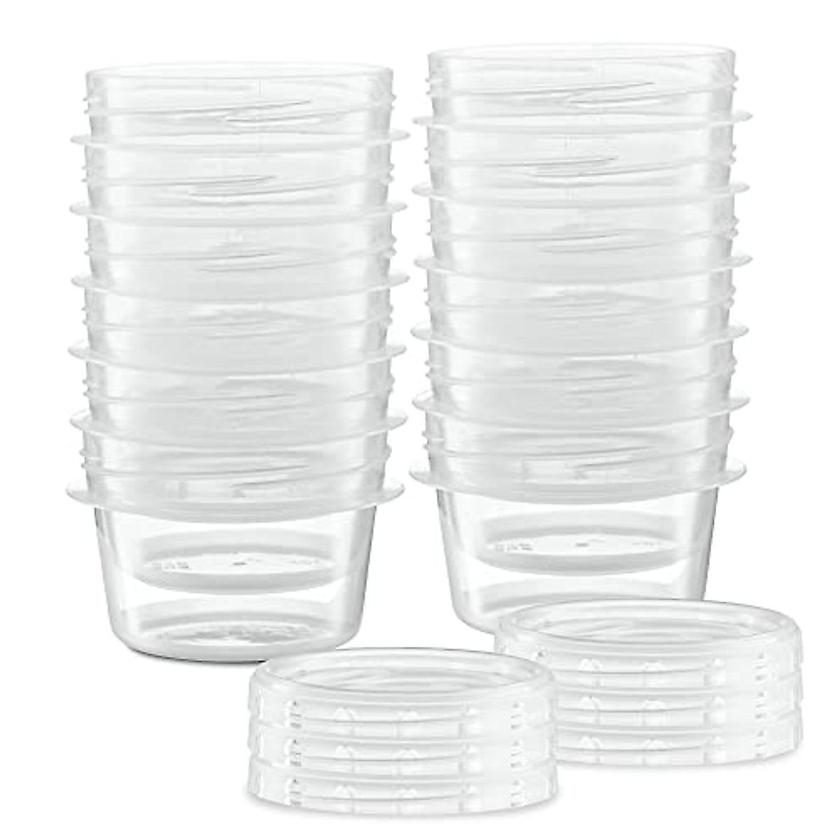 Elegant Disposables (4 Ounce 10 Pack) Clear Twist cap Containers Clear with Screw on Lids Twist Top Food Storage Freezer Containers
