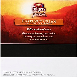 Folgers Toasty Hazelnut Flavored Coffee, 12 Keurig K-Cup Pods