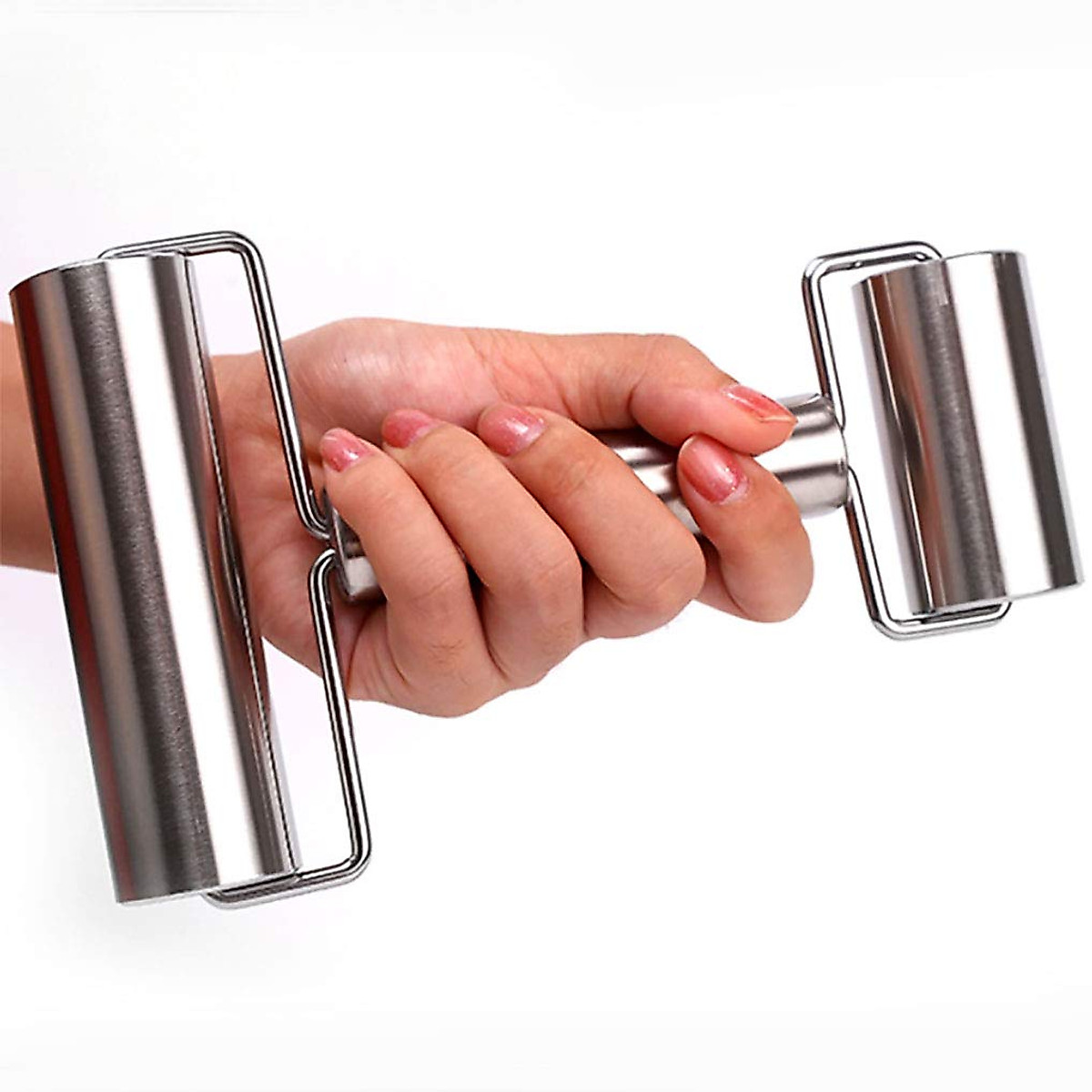 Goeielewe Rolling Pin Double Roller, Stainless Steel Pastry and Pizza Double Dough Baker Roller Metal Kitchen Utensils Ideal for Baking Dough, Pizza, Pie, Pastries, Pasta and Cookies