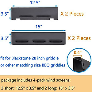 GasSaf Wind Guard Fits for Blackstone 28 Inch Griddle and Other Griddle, Wind Screens Keeps More Griddle Heat for Outdoor Cooking, Replacement for Original Part Number 5016