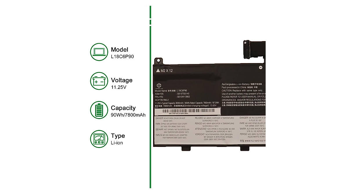 JIAZIJIA L18C6P90 Battery for Lenovo P53 Series - High Capacity Replacement