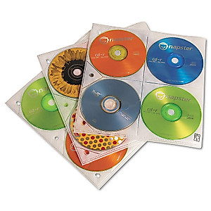 Office Realm Case Logic CDP200 Two-Sided CD Storage Sleeves for Ring Binder, 25/Pack