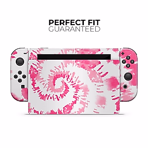 Design Skinz - Compatible with Nintendo Switch OLED Console Bundle - Skin Decal Protective Scratch-Resistant Removable Vinyl Wrap Cover - Spiral Tie Dye V6