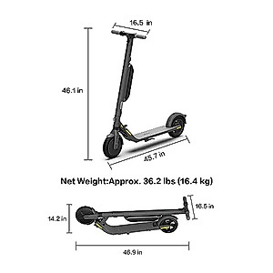 Segway Ninebot E22 E45 Electric Kick Scooter, Lightweight and Foldable, Upgraded Motor Power, Dark Grey