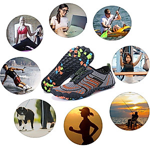 MAYZERO Water Shoes Men Women Swim Surf Shoes Beach Pool Shoes Wide Toe Hiking Aqua Shoes Winter House Slippers