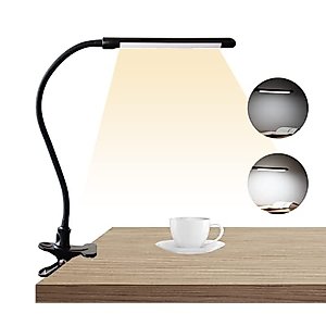 COSYWARM 6W Clip on Light, LED Reading Light for Bed Headboard, Eye Caring Reading Lamp for Bed, Gooseneck Design for Book Clamp Light, 2 Brightness Levels, Clip on Lamp for Desk, Bed Headboard.