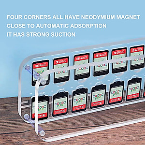 X-Richmen 14 in 1 Game Card Case for Nintendo Switch Acrylic Storage Box Transparent Display Cabinet of Switch Game Card Cartridge, Gift Box of Mario Mushroom Red and Blue Thumb Grip 2PCS