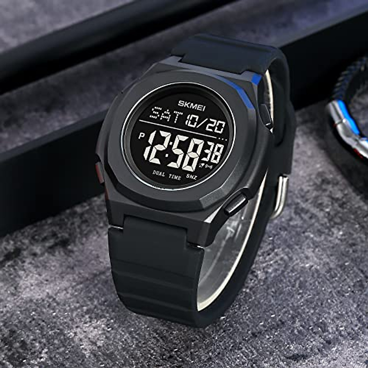 CakCity Mens Digital Watch Outdoor Sports Watches for Men Unisex Womens Digital Chronograph Silicone Strap Watch 50M Waterproof
