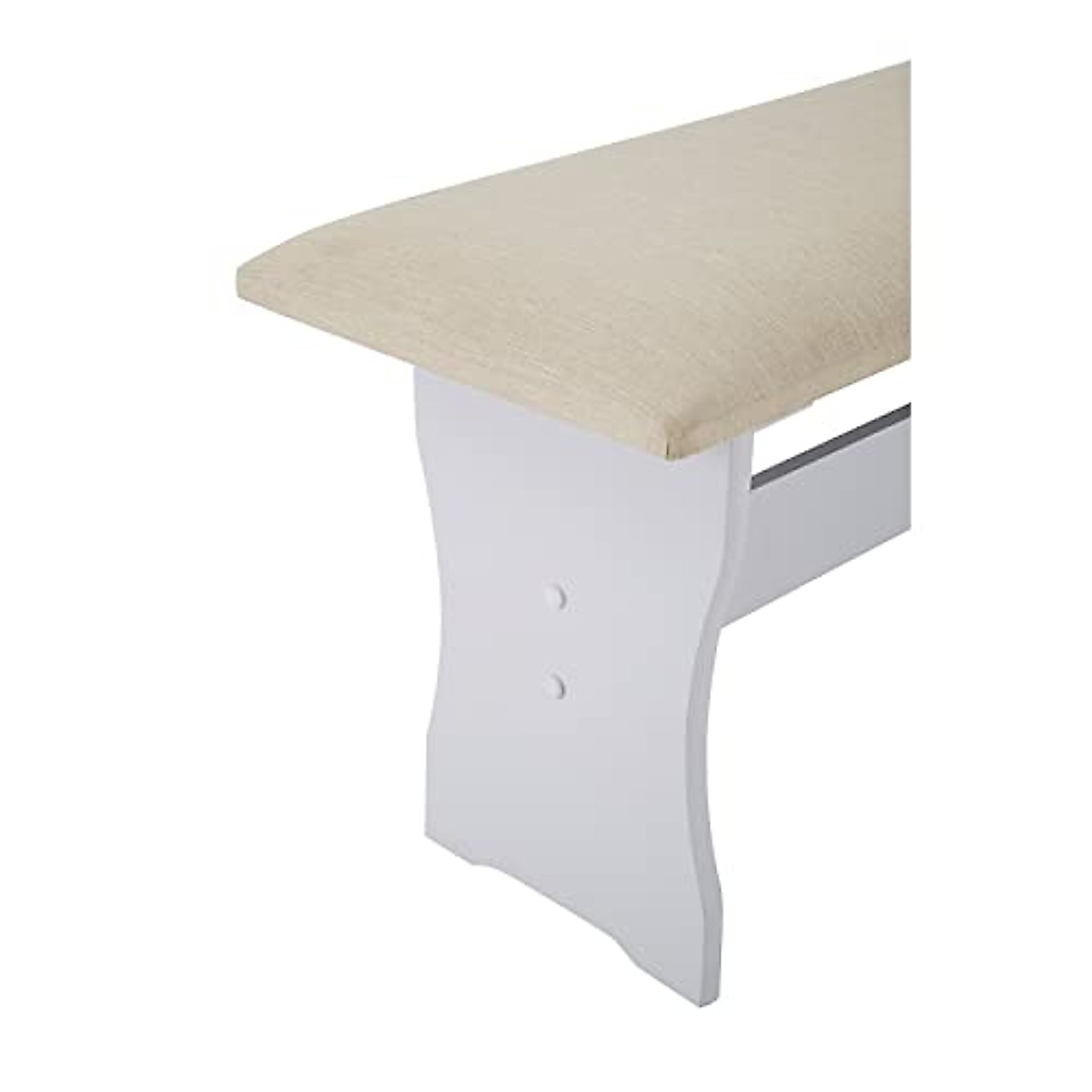 Riverbay Furniture Wood Storage Nook Kitchen Dining Breakfast Set in White and Beige