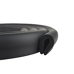 Elf Star U Shape Glass Table Edge Protectors Premium High Density Foam Baby Safety Bumper Guard 2 Meters (6.5 FT) Black