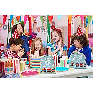 Train Theme Party Favors Bags, Steam Train Railroad Party Gift Bags, Supplies, Decorations, 5 Pack Drawstring Candy Treat Goodies Gift Bags for Kids Birthday Party, Baby Shower Party (A13)